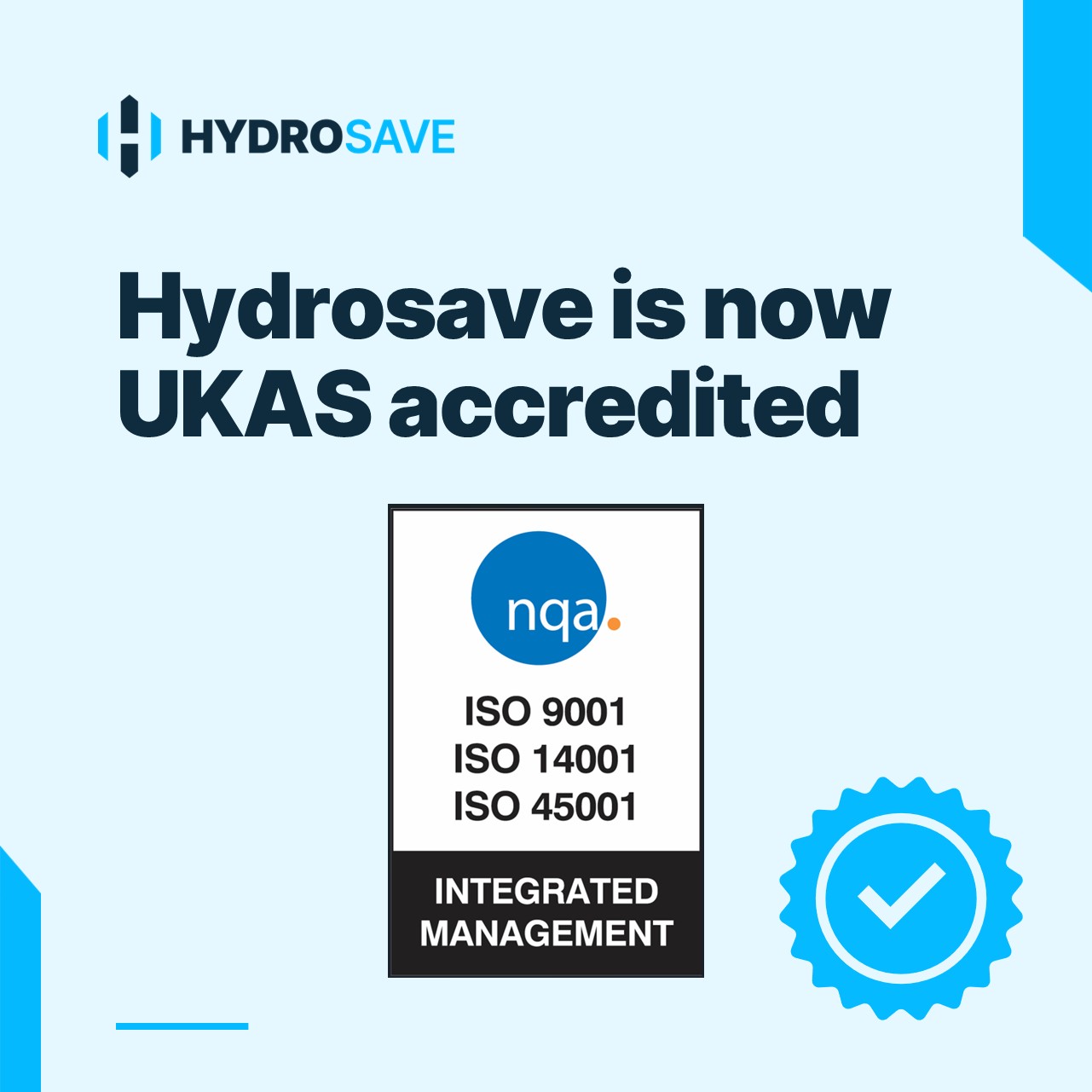 Hydrosave is now a UKAS accredited service provider - Hydrosave